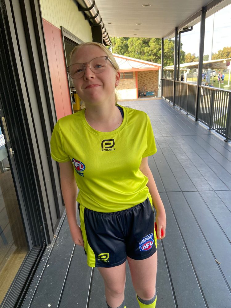 Alyssa Hurd Umpiring First Game - Hornsby Berowra Junior AFL Club